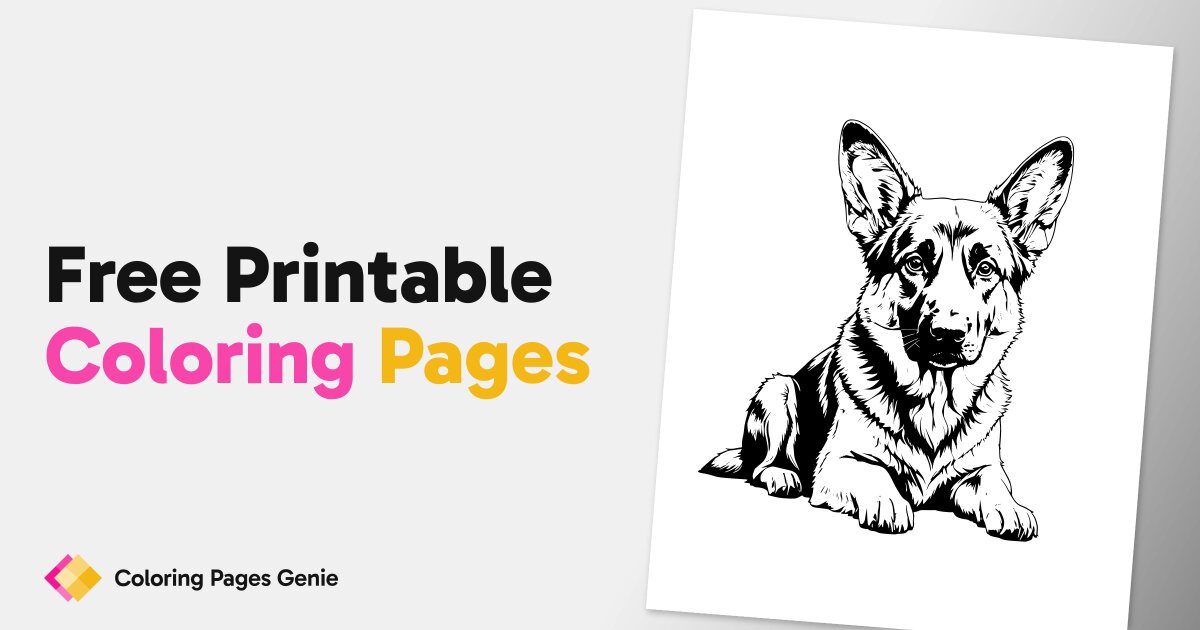 German Shepherd Puppy Coloring Page Printable