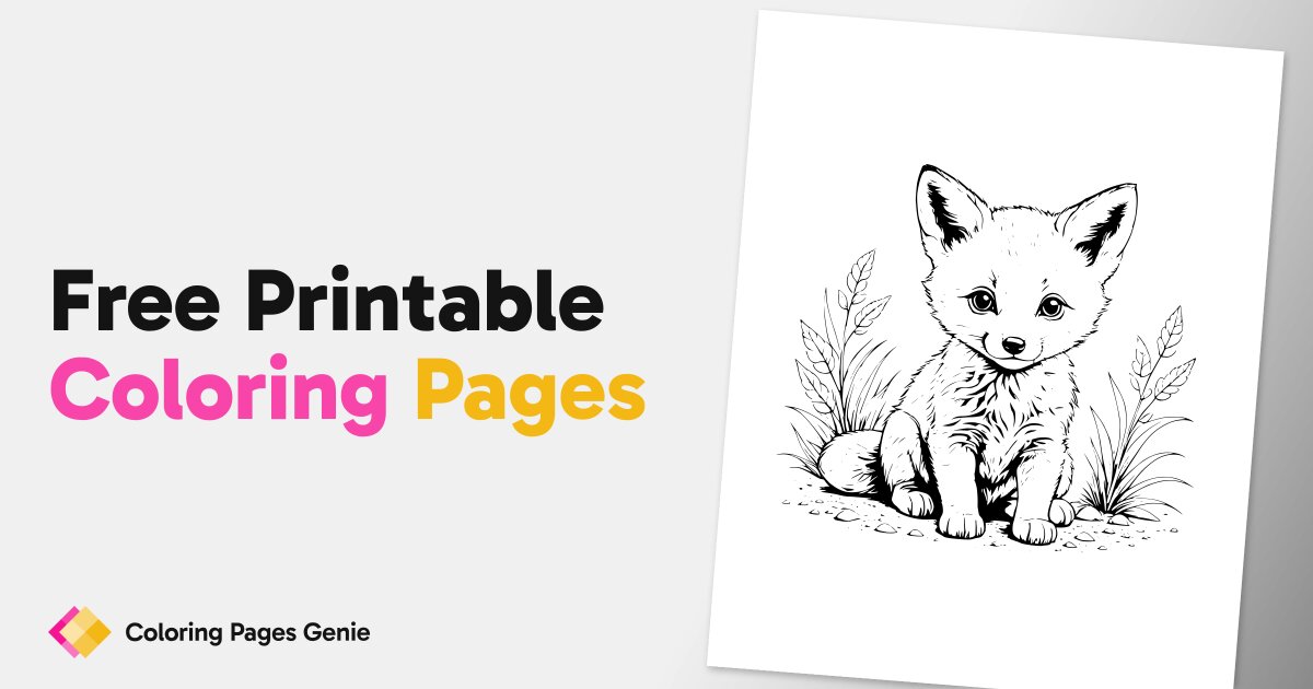 Cute Baby Fox Coloring Page for Kids to Print