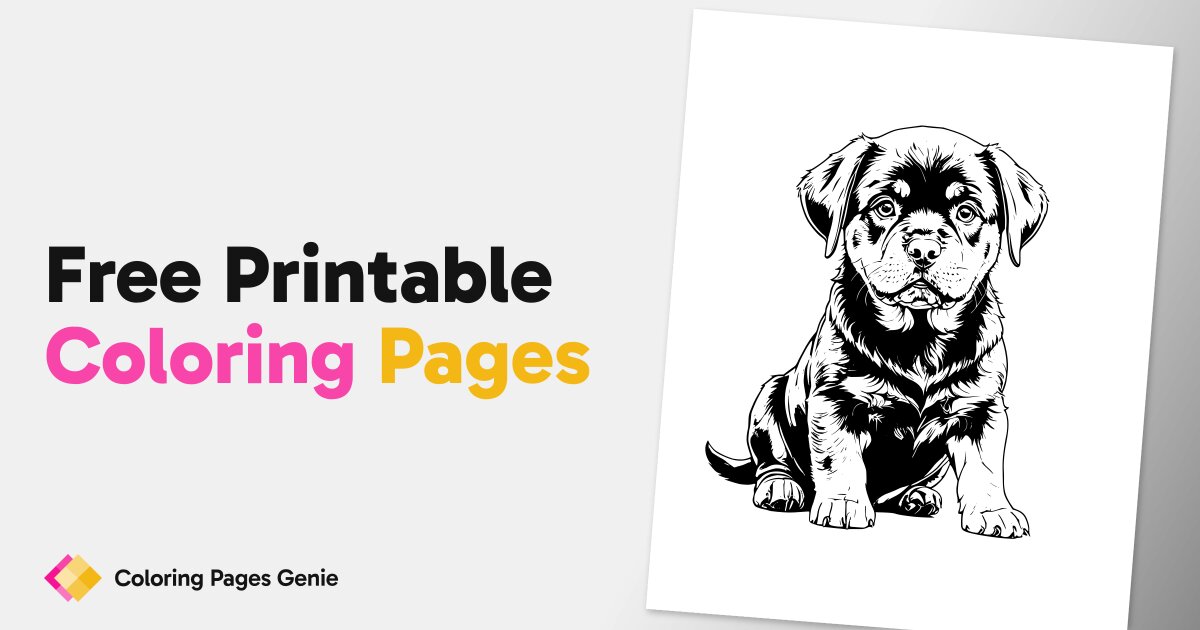 Rottweiler Coloring Page - Free Printable Coloring Page