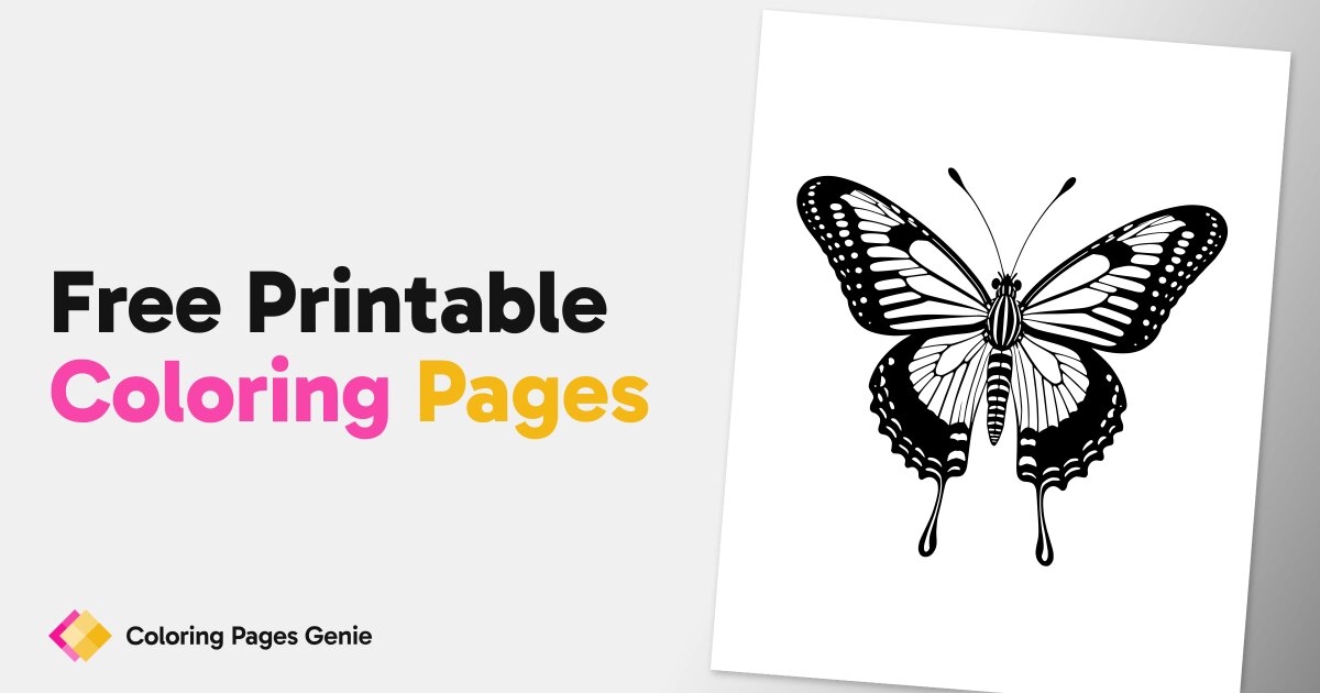 Elegant Swallowtail Butterfly coloring page printable