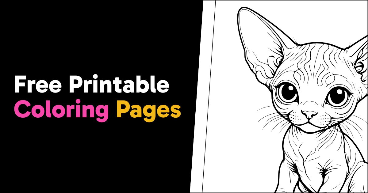 Sphynx Cat Coloring Page - Free Printable Coloring Page