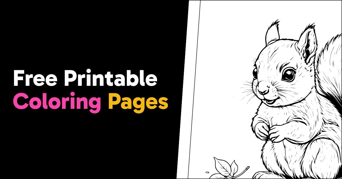 Cute Squirrel Coloring Page - Free Printable Coloring Page