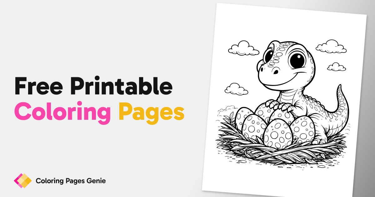 Cute Baby Dinosaur Hatchling Coloring Page for Kids