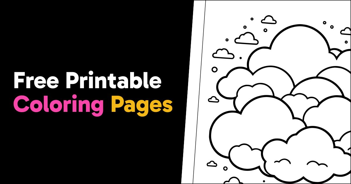 Cute Clouds Coloring Page - Free Printable Coloring Page