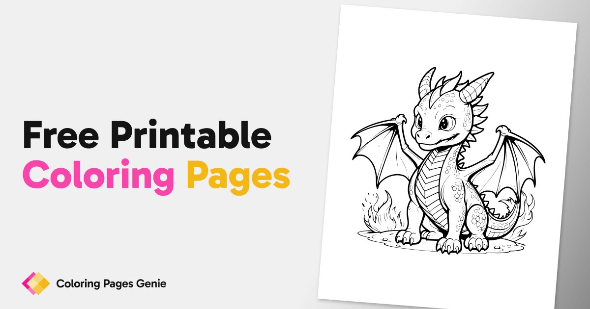 Fire Dragon Coloring Page – Fun and Free Printable for Kids