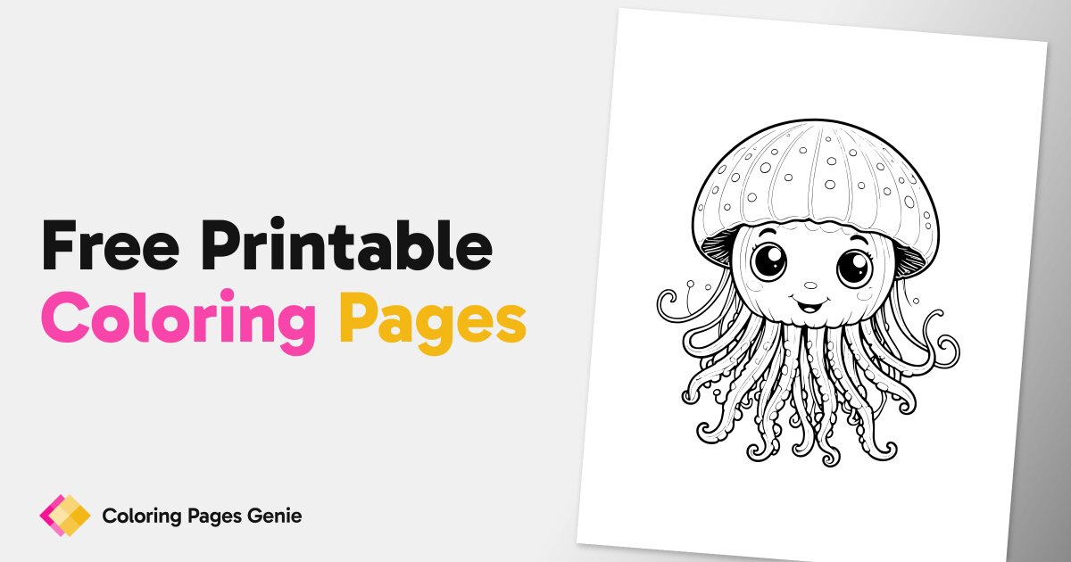 Cute Jellyfish Friend Coloring Page for Kids