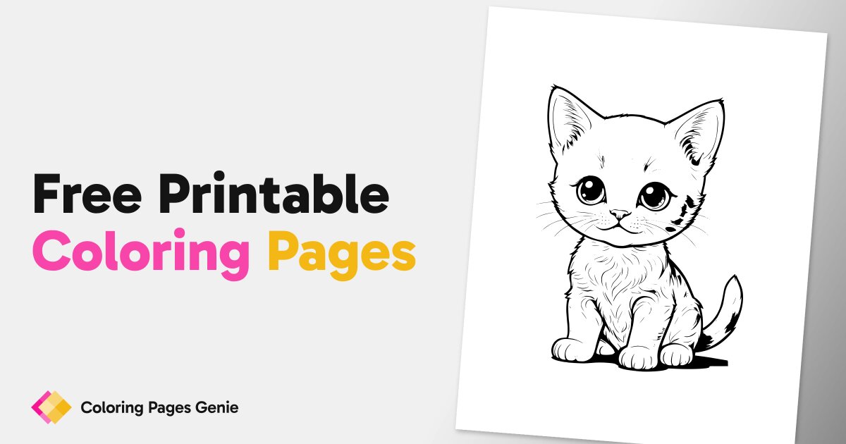 Baby Cat Coloring Page for Kids & Cat Fans