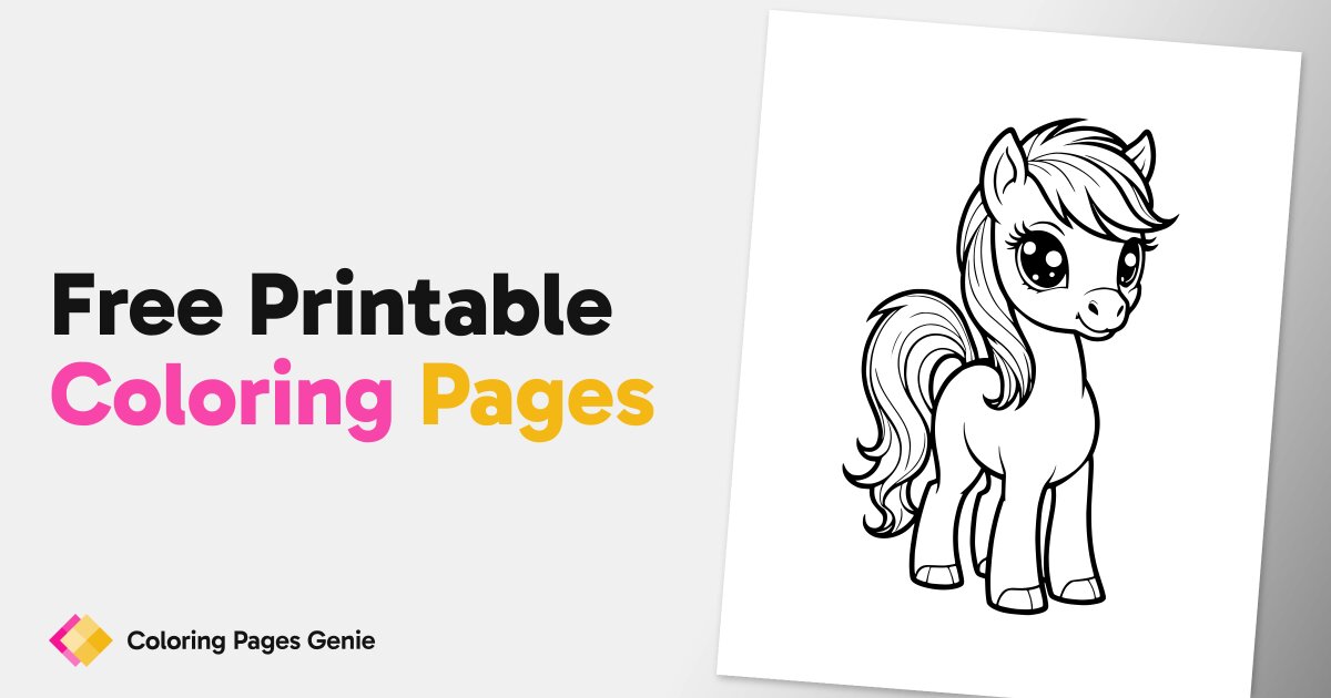Cute Pony Character Coloring Page for Kids to Print