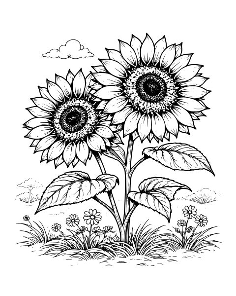 Flower Coloring Pages - Beautiful Floral Designs & Garden Blooms