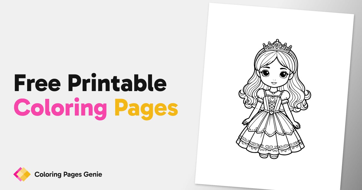 Cute Princess Doll Coloring Page for Kids to Print