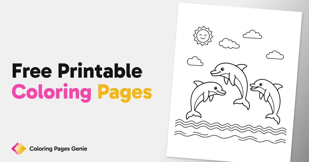 Playful Dolphins Jumping Coloring Page for Kids