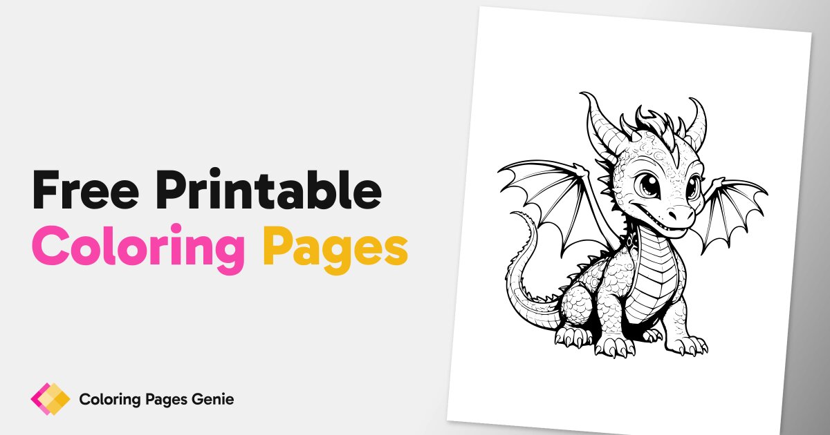 Cute Eastern Dragon Coloring Page for Kids and Fantasy