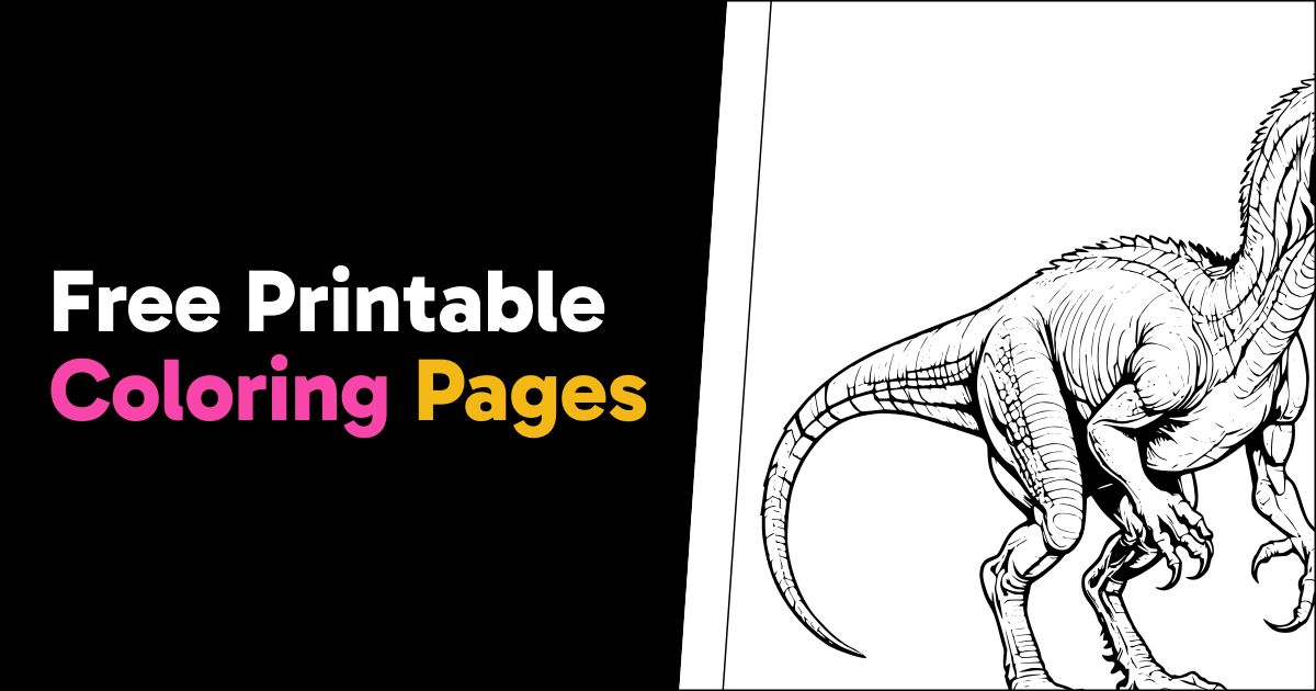 Velociraptor Dinosaur Coloring Page - Free Printable Coloring Page