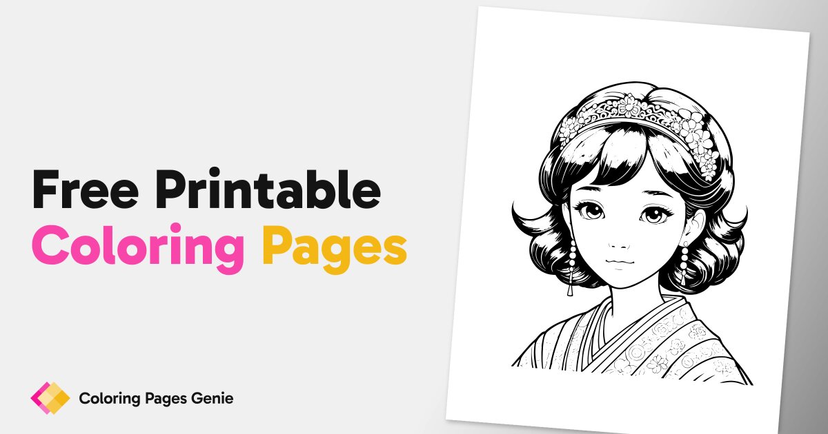Japanese Princess Coloring Page - Free Printable Coloring Page
