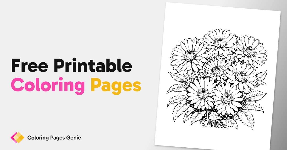Chrysanthemum Flower Coloring Page - Free Printable Coloring Page