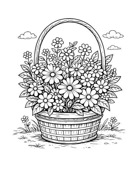 Flower Coloring Pages - Beautiful Floral Designs & Garden Blooms
